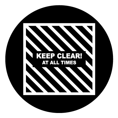 Keep Clear Zone 2 | Safety Signage Gobos | Projected Image